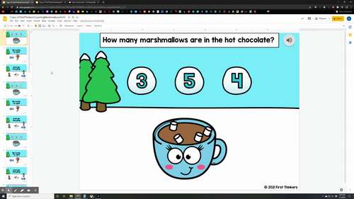 Counting Adding To 10 Digital Winter Math Game for Google Slides PowerPoint