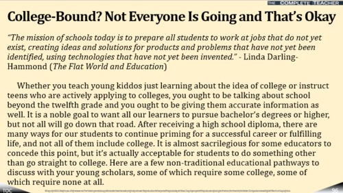 COMPLETE TEACHER Lesson 96 - College-Bound? Not Everyone Is Going and ...