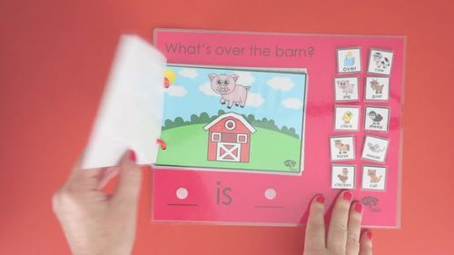 "Over" Interactive Book + Simplified Sentence, Farm Animals, Autism, Speech