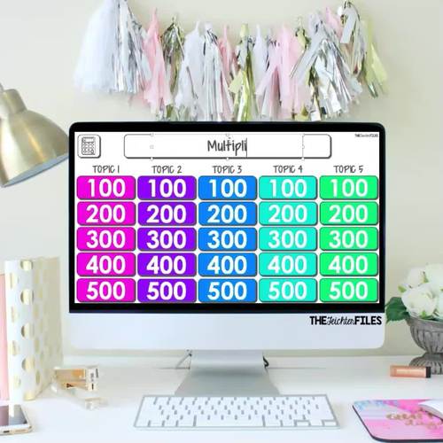 Editable Blank Jeopardy Game Template Google Slides PowerPoint #6