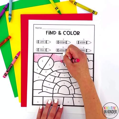 Winter Find and Color December January February Alphabet Numbers Sight ...