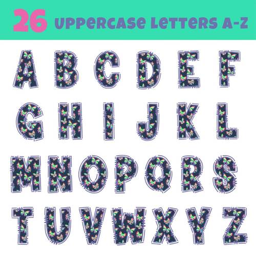 Rainbow Butterfly Alphabet Letters and Numbers | Classroom Decor