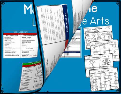 Kindergarten March Cross-Curricular Unit With Assessments & Worksheets