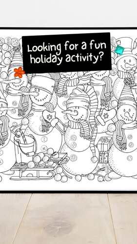 Giant Christmas Coloring Poster, Fun Holiday Activity for Family Bonding #4