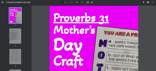 A Proverbs 31 Mother's Day Craft (DELUX) | TPT