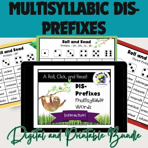 DIS- Prefix Roll & Reads Multisyllabic Words Sentences - Digital Game ...