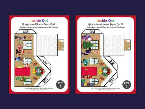 Inside Out Gingerbread House Paper Craft Activity | Christmas Activity
