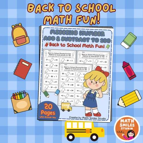Missing Number Addition & Subtraction to 100 | Back to School Math Fun ...