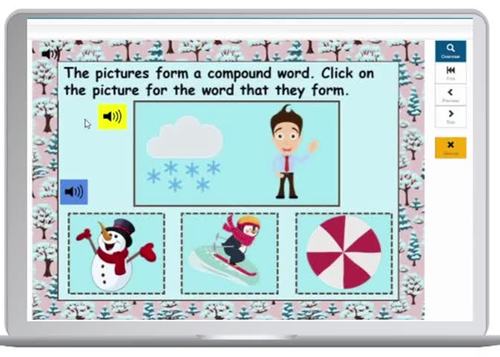 Compound Words Winter (Boom Cards with Audio) by Living and Loving Primary