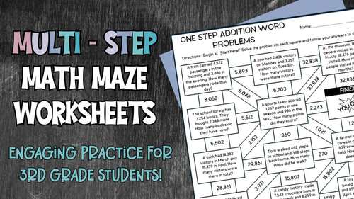 3rd Grade Word Problem Math Mazes | One-Step & Multi-Step Word Problems