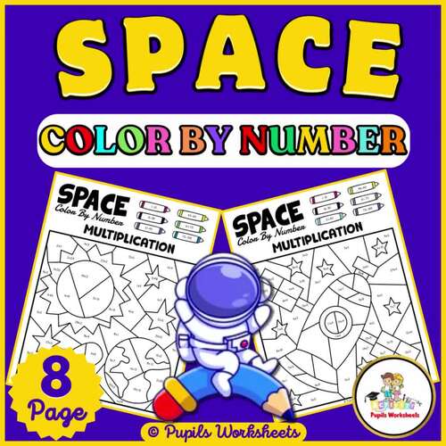 Space Color By Number Multiplication Facts Practice - Space Math ...