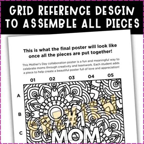 Mother’s Day Flower Collaborative Poster Craft & Coloring Gift for Kids