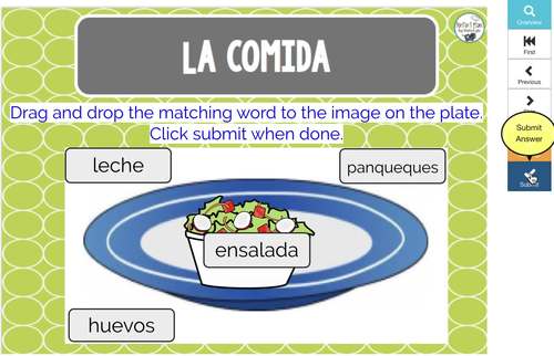 SPANISH FOOD | LA COMIDA | DIGITAL CARDS | BOOM CARDS | TPT