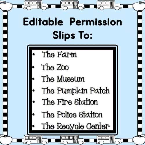 EASY Field Trip Planning and Permission Slips With Other Forms | TPT