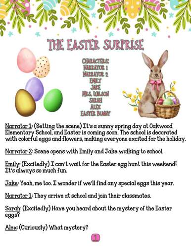 Easter Spring Reader's Theater Grade 4 Fluency Color Fun March April ...