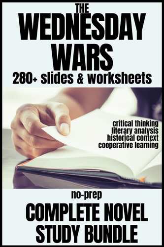 The Wednesday Wars Novel Study Comprehensive BUNDLE with Comprehension ...