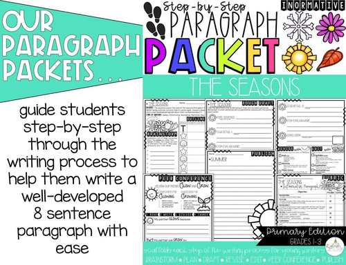 The Seasons | Step by Step Paragraph Packet | Informational Writing