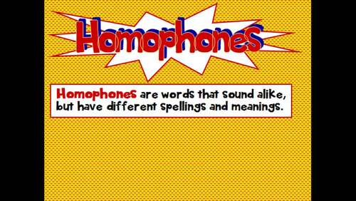 All About Homophones PPT with Audio Narration Grades 2 - 5 Common Core