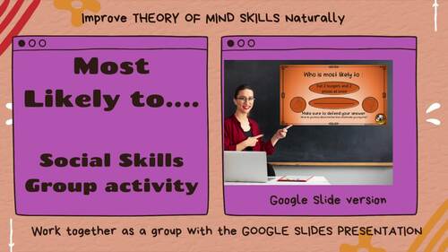 Most Liekly to Social Skills Activity GOOGLE, BOOM and Worksheet