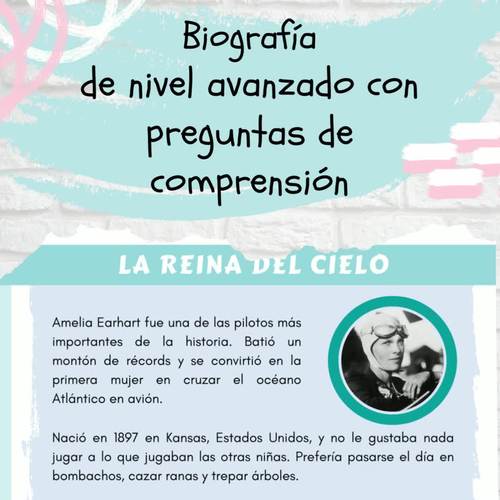 AMELIA EARHART - Women's History Month Biography Project - Spanish