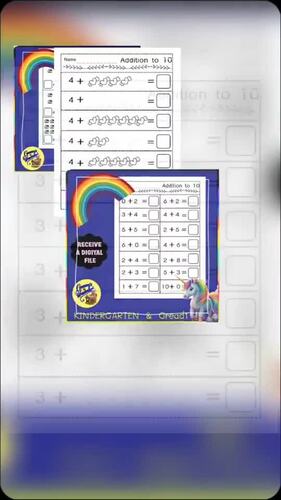 Simple math worksheet for kindergarten - Grade 1 by Wonderland Granny