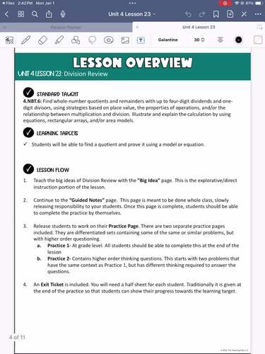 3rd Grade Division Review for 4th Grade Math by The Teaching Files