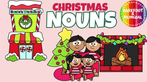Christmas Nouns Clipart | Grammar Christmas Clipart | TPT