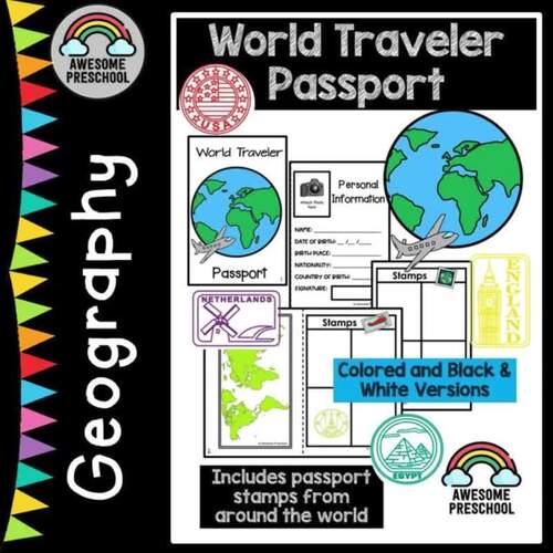 World Traveler Passport | Geography Activity with Country Stamps for ...