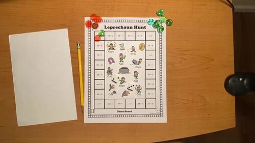 Division Facts St. Patrick's Day Board Game: 3rd & 4th Grade Math Activity