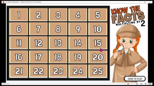 DIGITAL MULTIPLICATION GAME POWERPOINT Multiply by 2 FACT FLUENCY