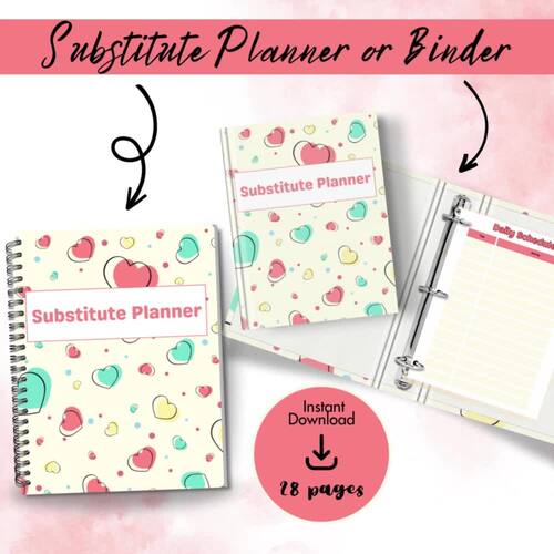 Substitute Planner - Printable Substitute Binder - Teacher Organization