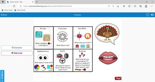 Describe It! Kit- Printable Pack & BOOM Cards by Petite Speech Geek
