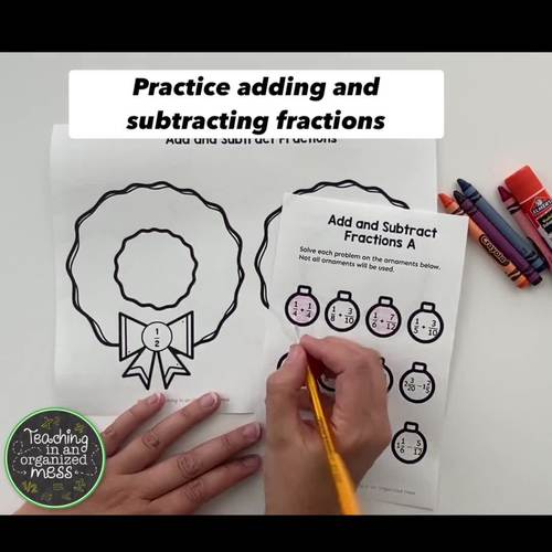 Add and Subtract Fractions Christmas Math Activity | TpT