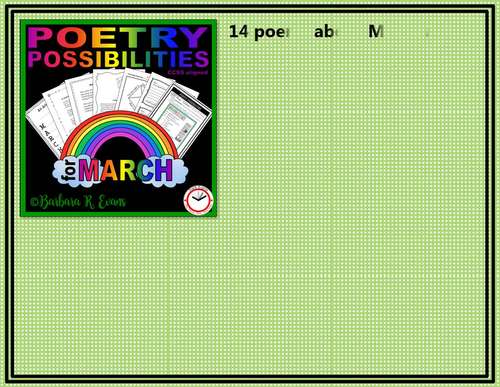 POETRY UNIT March Activities Poetry Elements Poetry Forms Writing