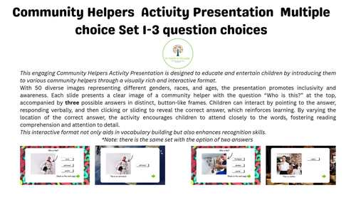 Community Helpers Activity set 1-multiple choice (3 choices) (ABLLS-R ...