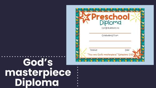 Preschool diploma - Religious - hearts and stars by Joy and Sunshine ...