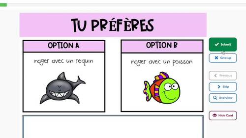 Summer Activities French Would you rather BOOM Tu préfères L' été Fin d ...