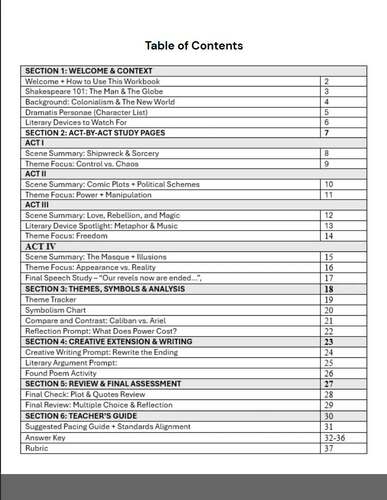 The Tempest: A Study in Power, Magic, and Mercy — Shakespeare Workbook