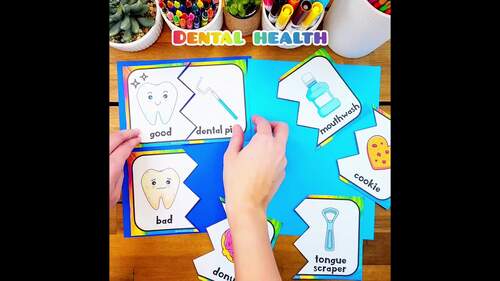Dental Health & Hygiene Math & Literacy Puzzles with Alphabet & Shape ...