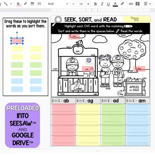 Digital Phonics BUNDLE - Seesaw™ & Google Classroom™ (+ printable)