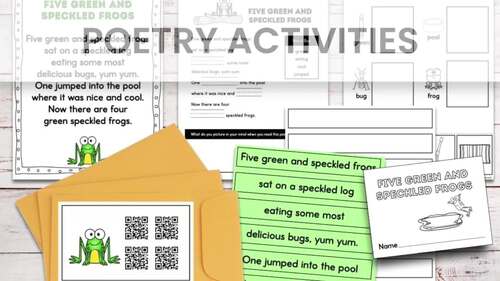 Five Green and Speckled Frogs Poetry Center - Nursery Rhymes for 1st Grade