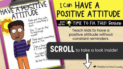 Positive Attitude Social Skills Story | SEL Growth Mindset Character Ed ...