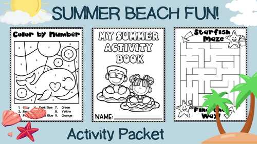 EOY SUMMER Activities BEACH FUN (Writing, Drawing, Coloring, Puzzles ...