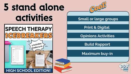 Engaging High School Speech Icebreaker Printable Activities Word Banks ...