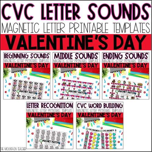 Valentine's Day Letter Recognition, CVC Words, Beginning, Middle ...