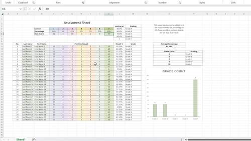 Digital Assessment Sheet for convenient grading (fully customizable)