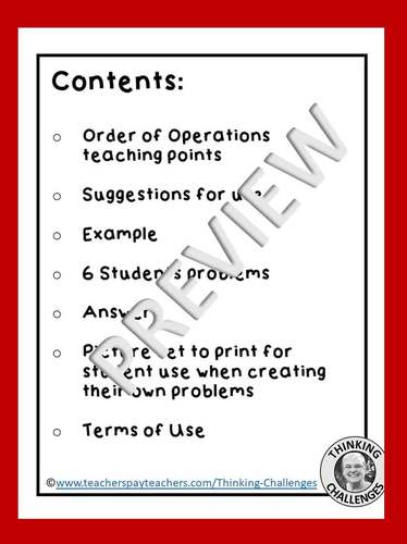 Christmas Math :Order of Operations Activity by Thinking Challenges
