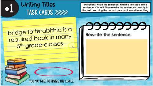 Digital Grammar Activities - Writing Titles Correctly - 5th Grade (L.5.2D)