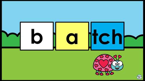 Valentine's Day Trigraph TCH Digital Blending Boards | Explicit Phonics