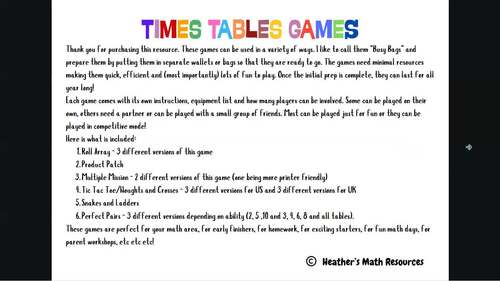 Engaging Multiplication Games: Times Tables Busy Bags for 2nd-5th Grade